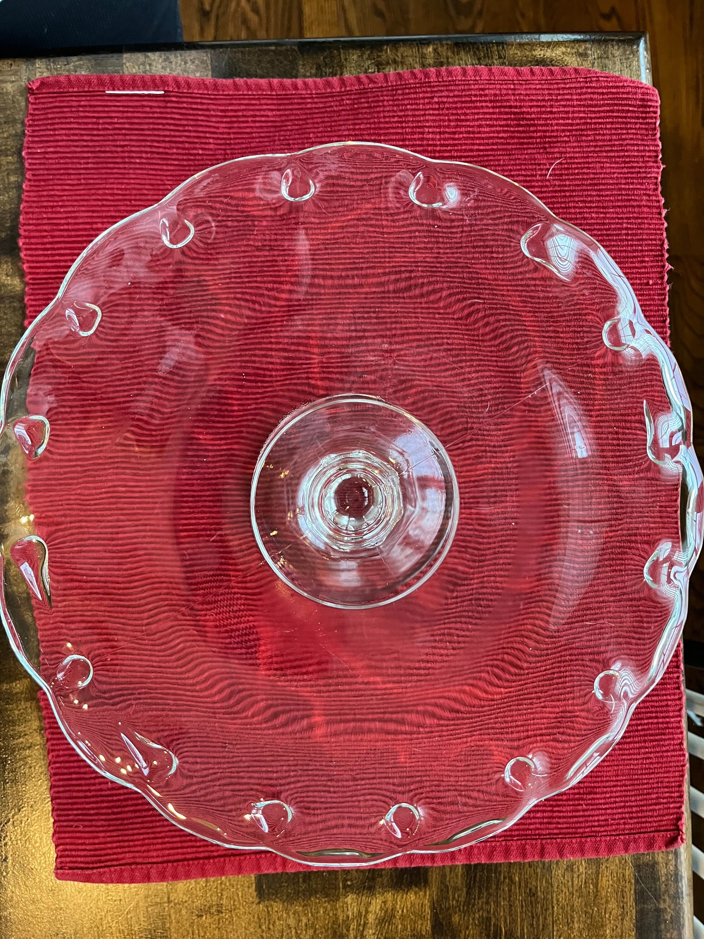 Teardrop Clear Indiana Glass MCM Cake Stand - Etsy