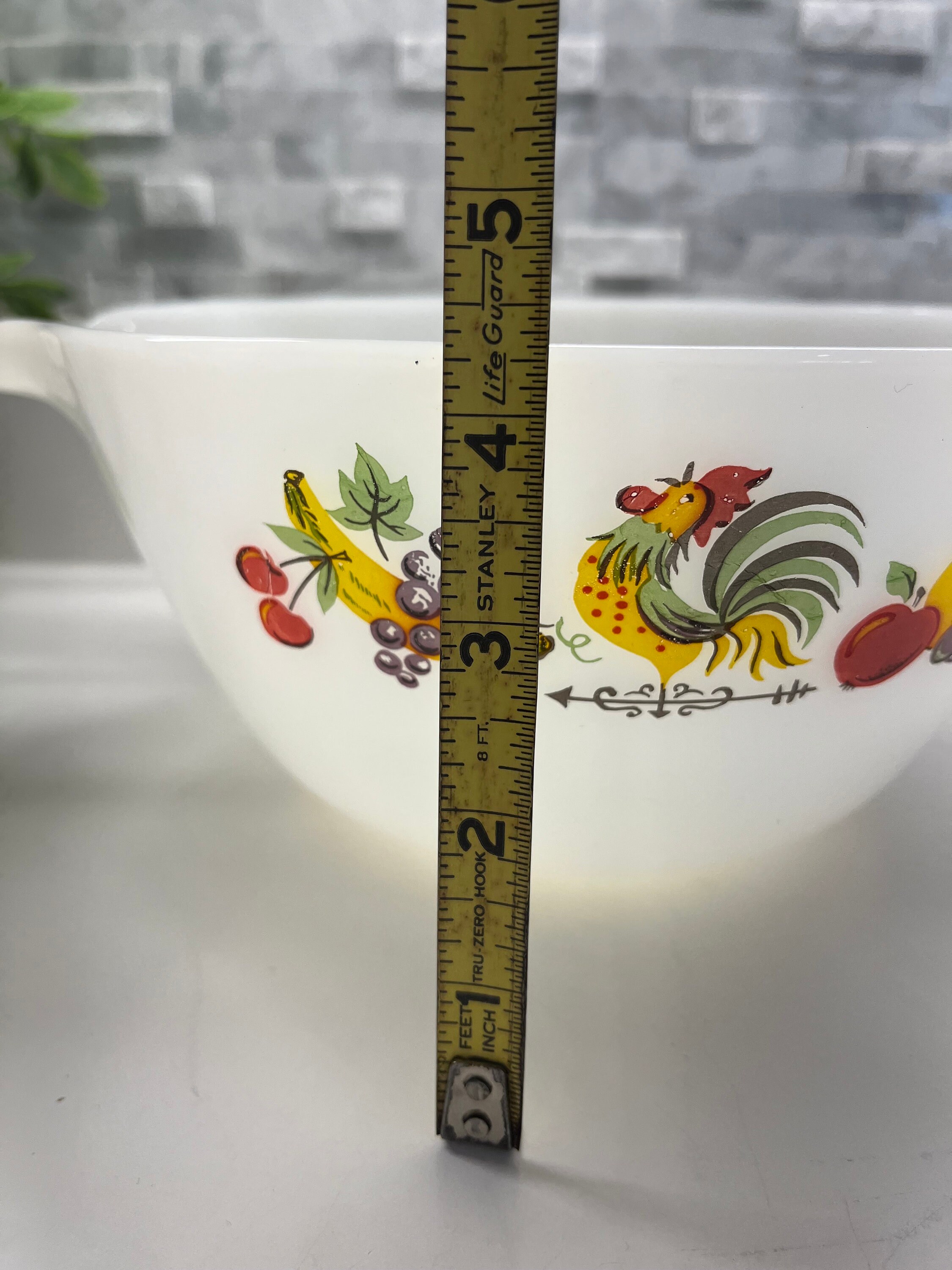 RARE Fire-king Chanticleer Rooster Fruit Cinderella Anchor Hocking ...