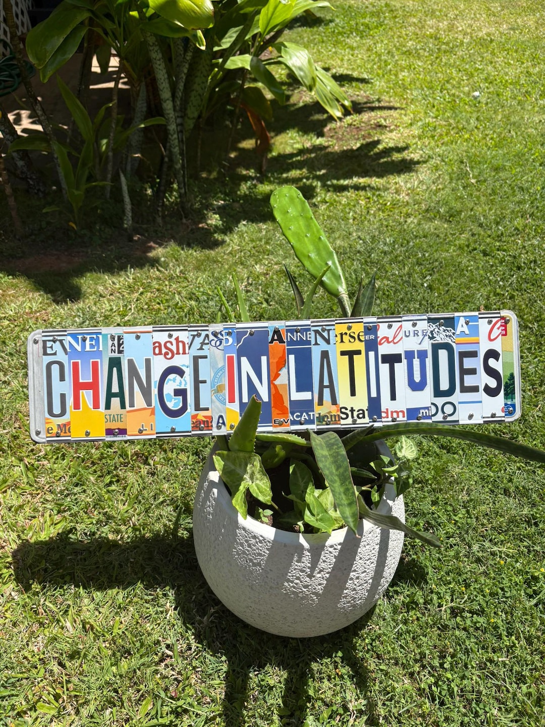 Change in Latitudes License Plate Sign | Jimmy Buffett Inspired Wall ...