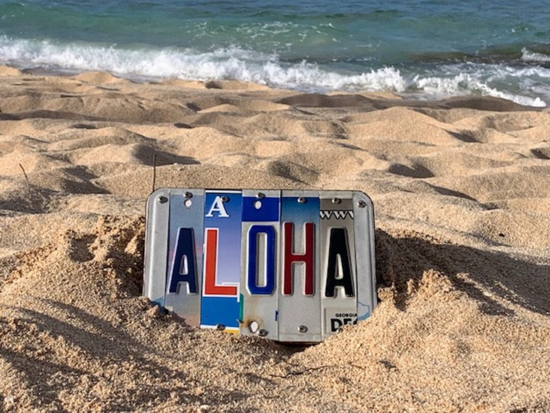 Aloha License Plate Sign - Etsy