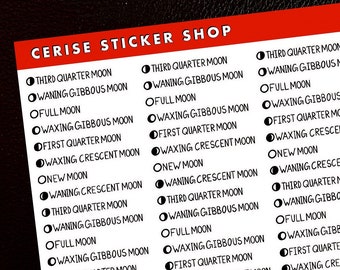 96 Realistic Moon Phase Sticker Lunar Tracking Planner Sticker ...