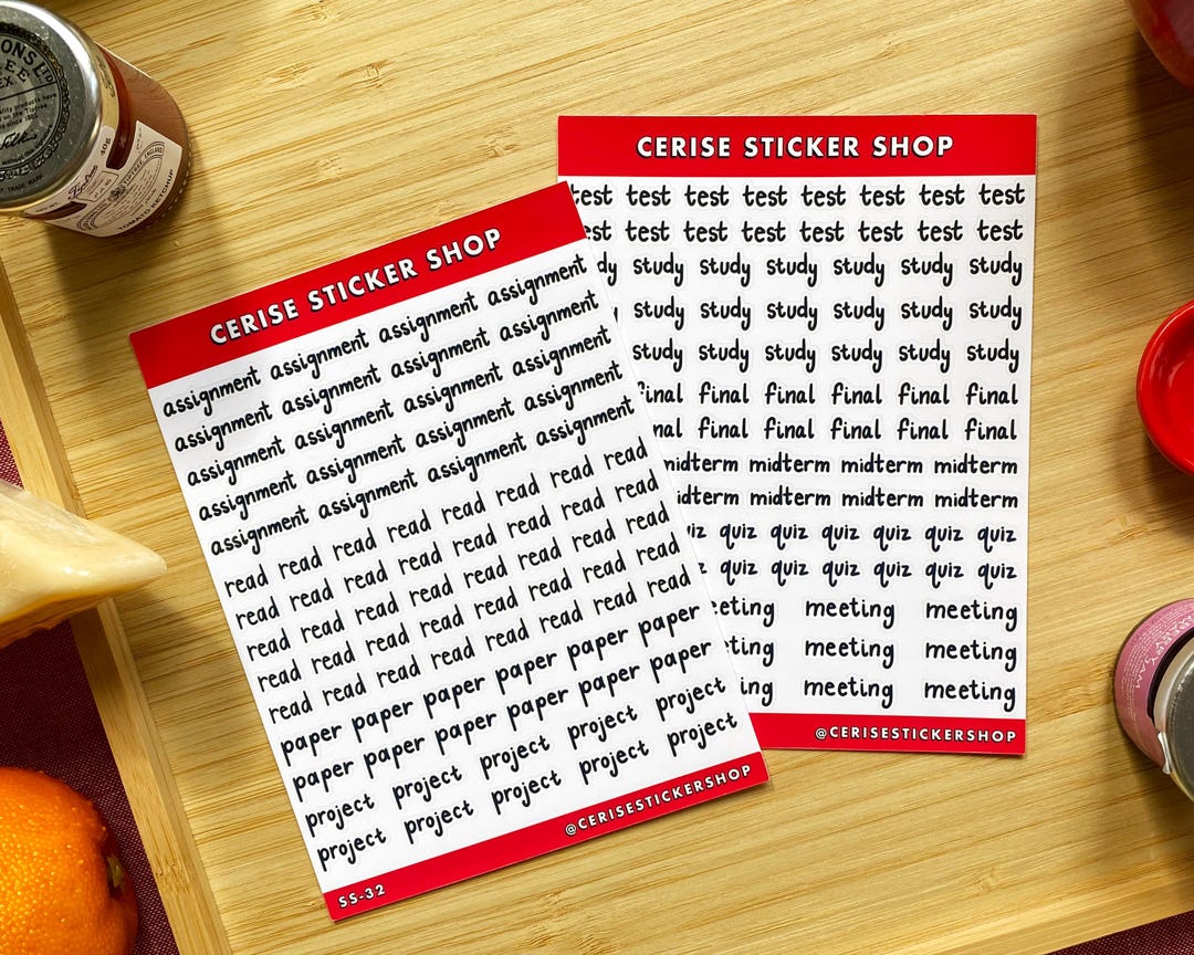 School Planner Stickers for Students and Teachers | Test, Study, Final ...