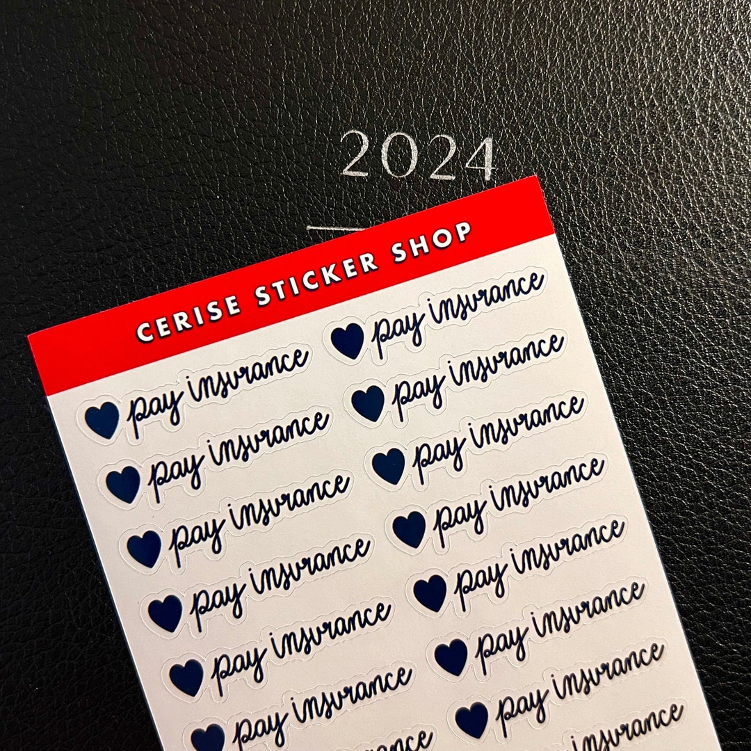 Pay Insurance Bill Calendar & Journal Stickers, Monthly Budget Tracker ...