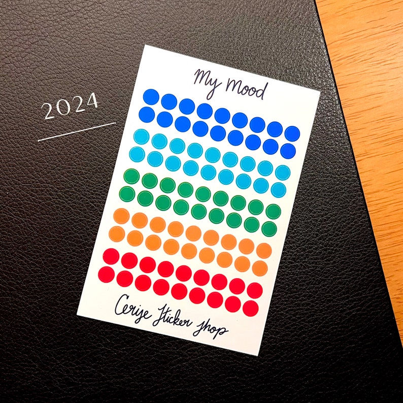 Tiny Mood Tracker Stickers Round Colorful Stickers for Planners, Bullet ...