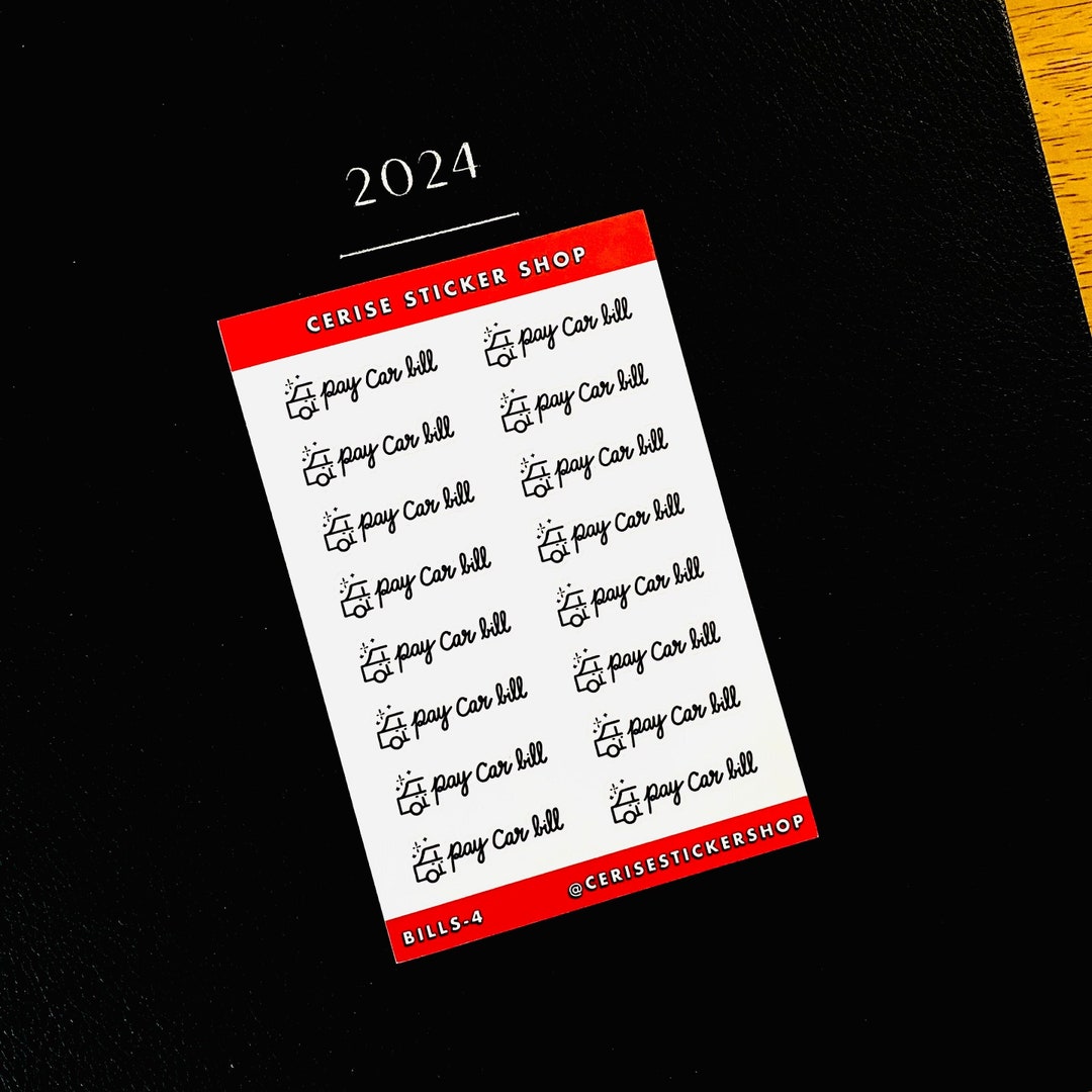 Pay Car Bill Stickers for Planners | Calendar Stickers, Monthly Budget ...
