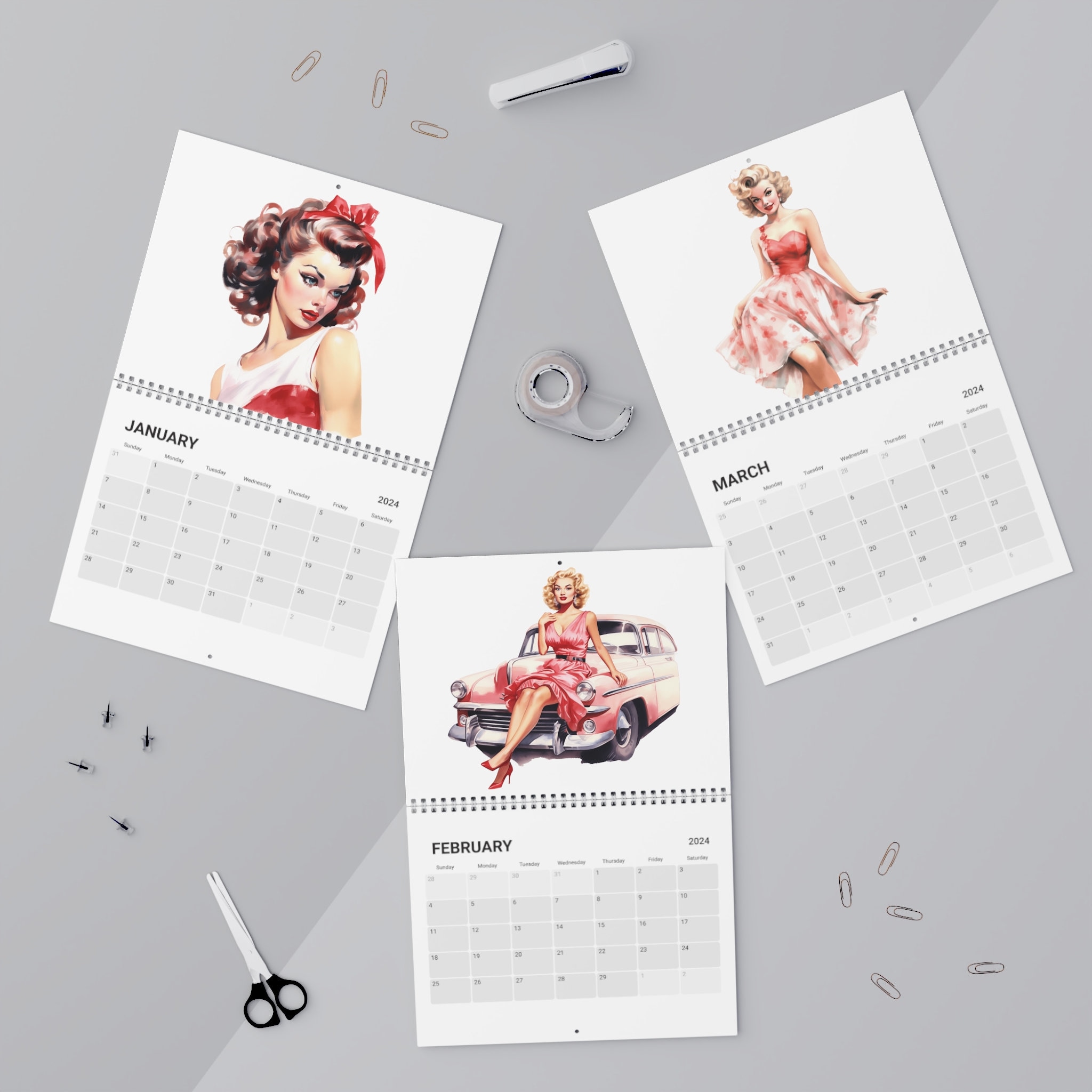 Pin up Calendar 2024 - Etsy