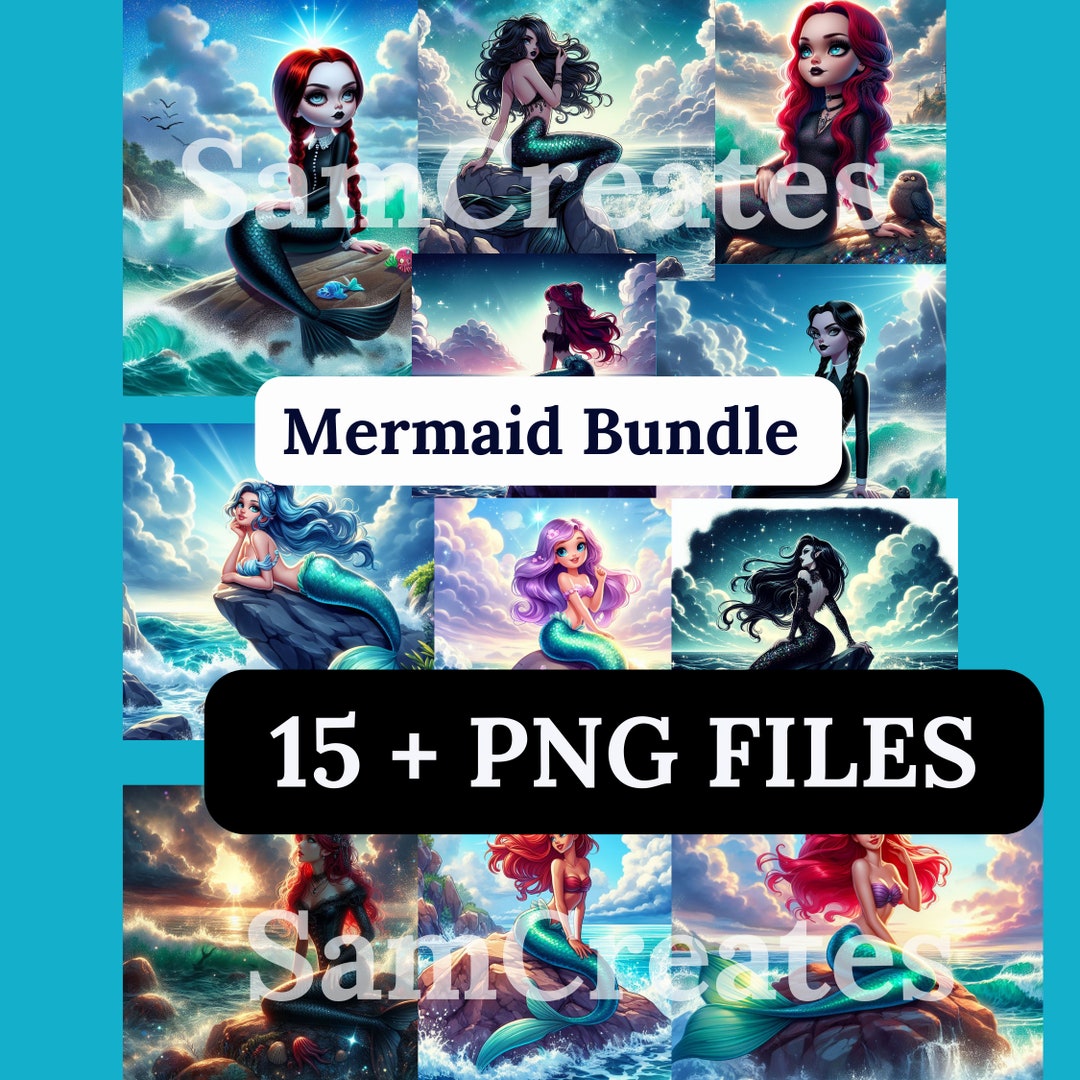 Goth Mermaids Beach PNG Tumbler T Shirt Design Gothic Mermaid Red Hair ...