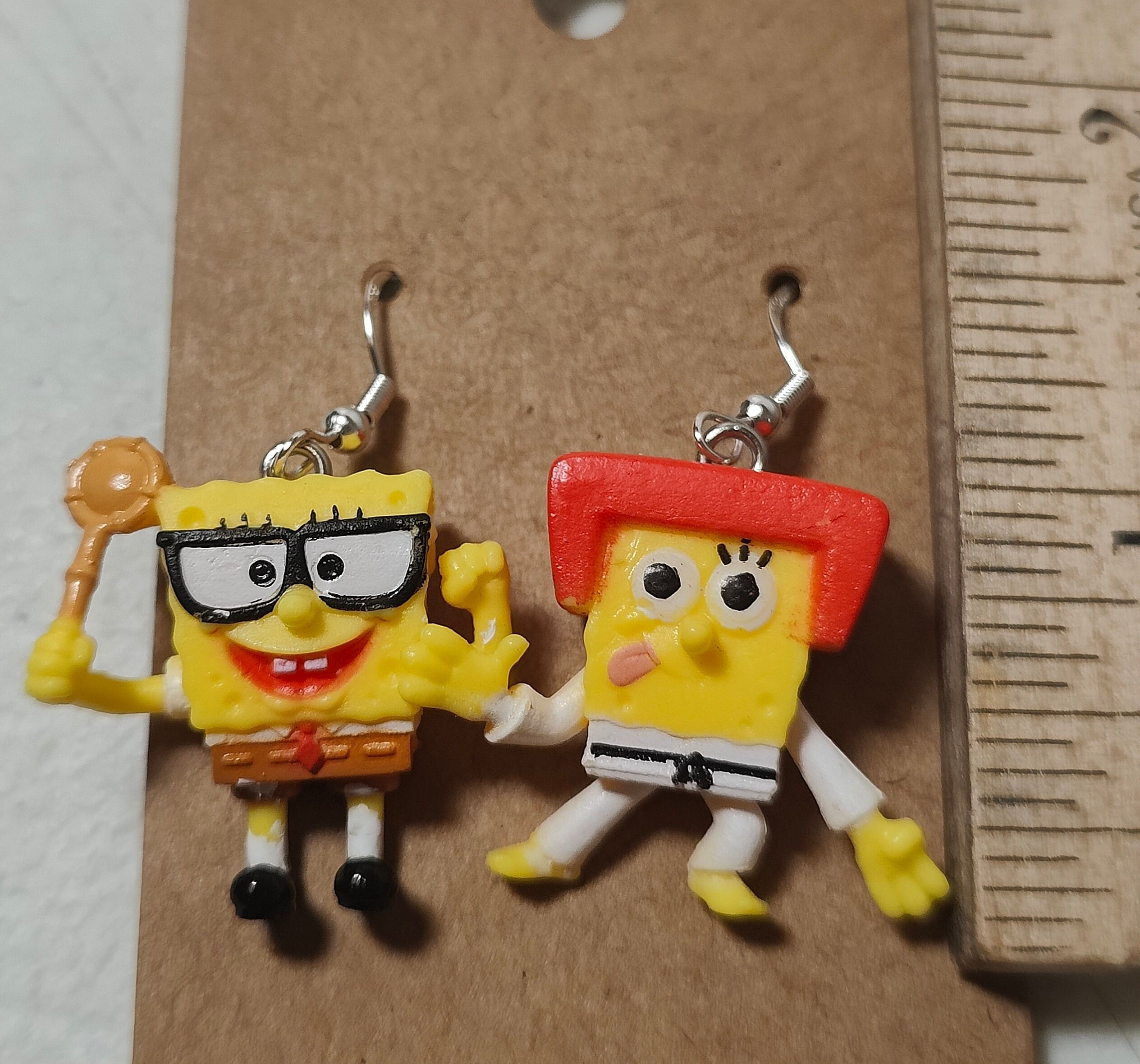Spongebob Karate Kicking Jelly Fish Catching Earrings - Etsy