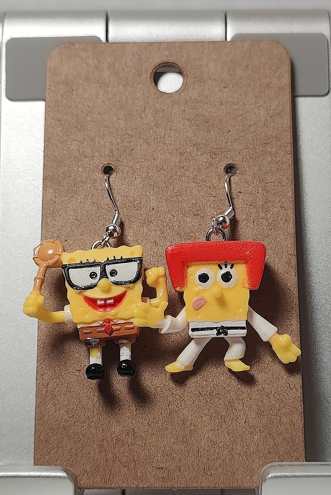 Spongebob Karate Kicking Jelly Fish Catching Earrings - Etsy