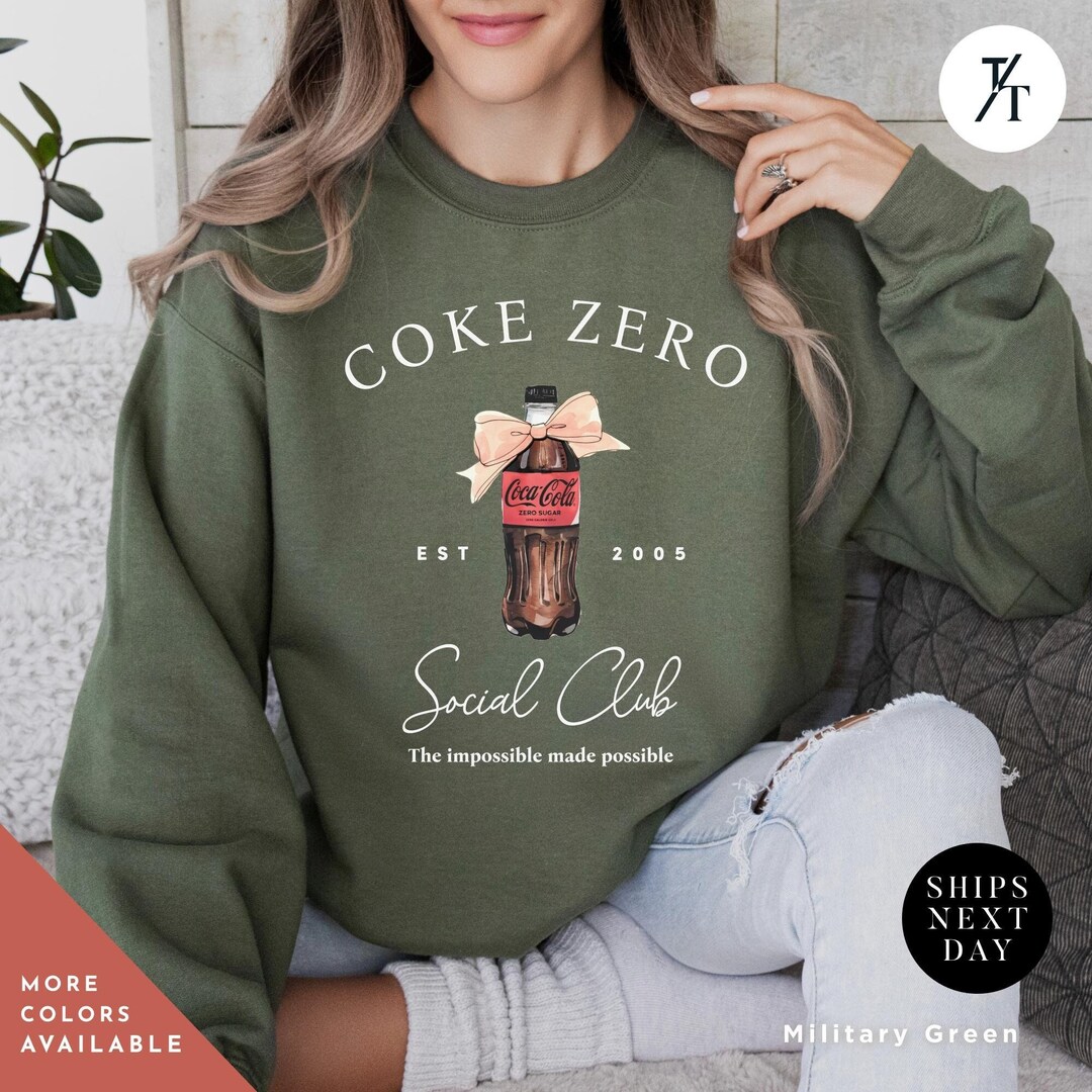 Coke Zero and Bow I Need a Coke Zero Sweatshirt Coquette Sweater Pink ...