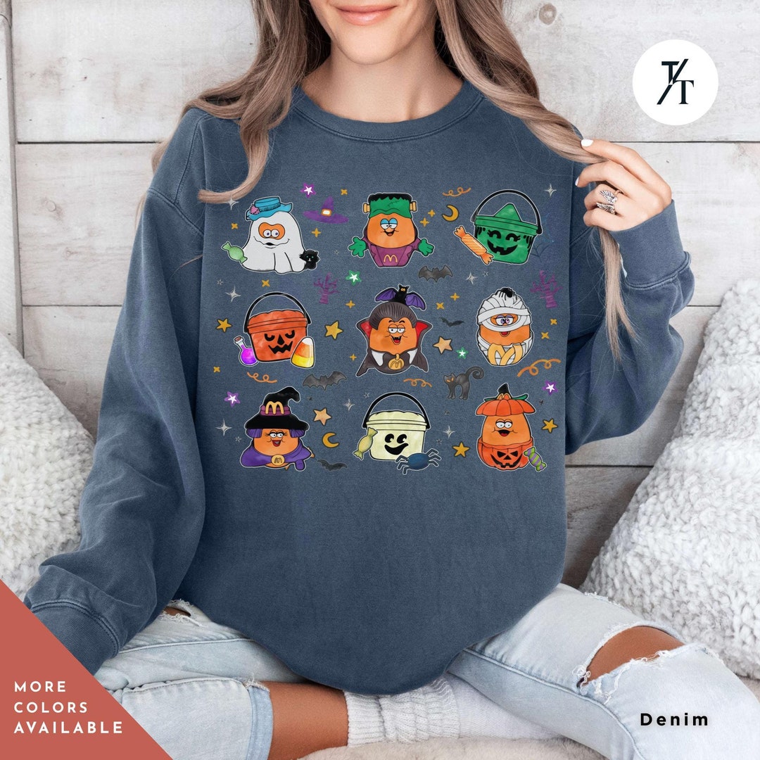 Comfort Colors Halloween Bucket Chicken Nugget Sweatshirt Halloween ...