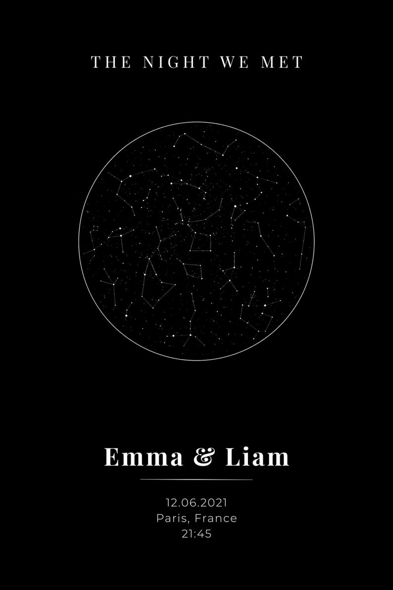 Personalized Star Map Print, Personalized Night Sky Poster (digital ...