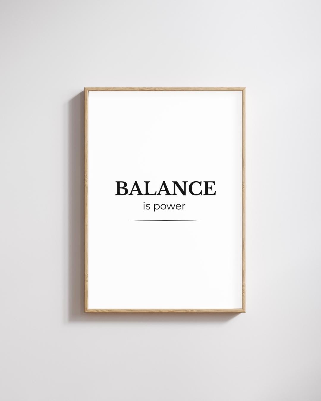 Balance is Power Print | Minimalist Typography Poster (digital Download ...