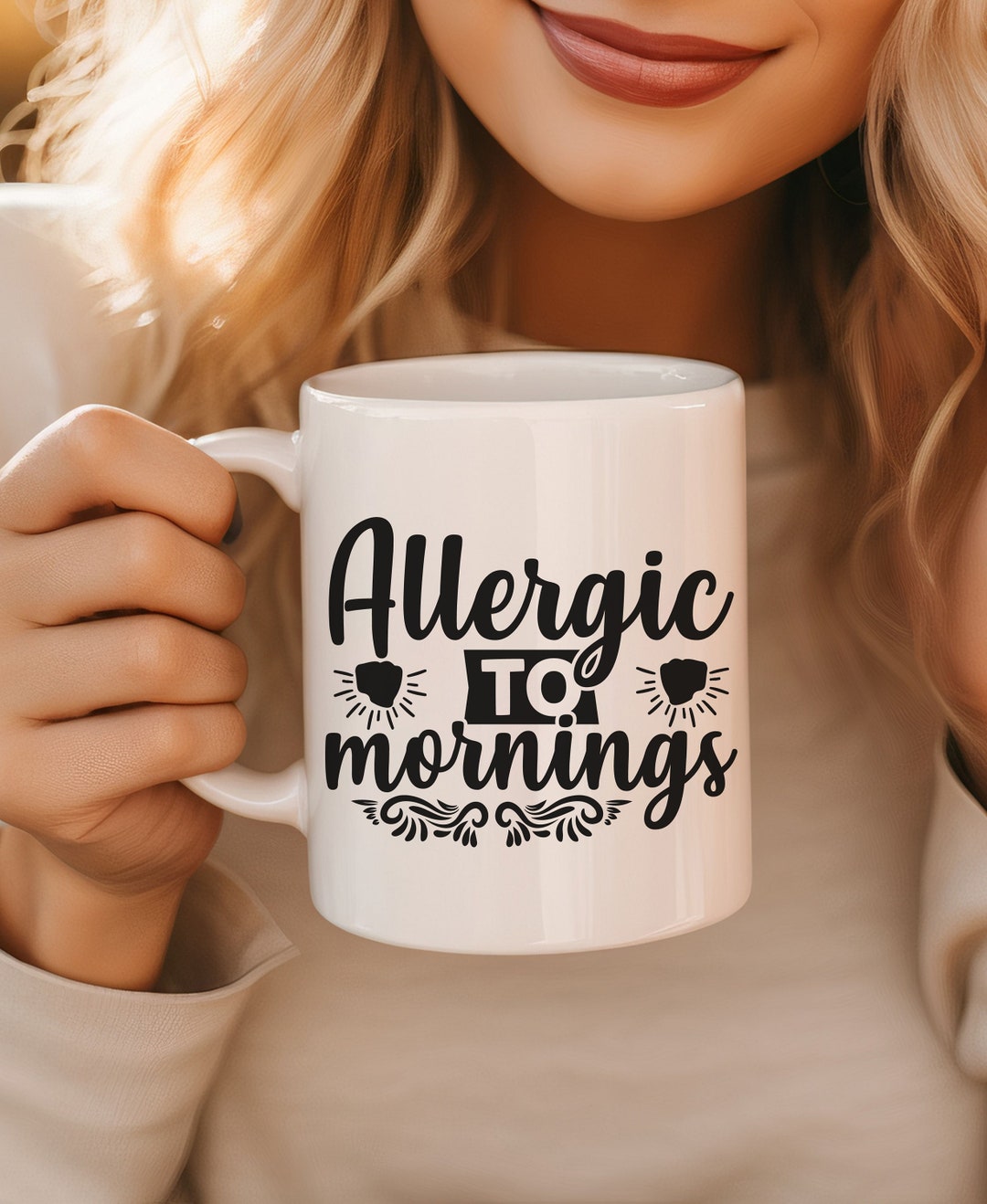 Allergic to Morning Mug, Snarky Coffee Cup, Sassy Coffee Mug, Funny ...