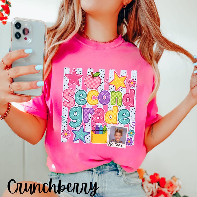 Second Grade Custom Photo Comfort Colors Shirt, 2nd Grade Group, Back ...