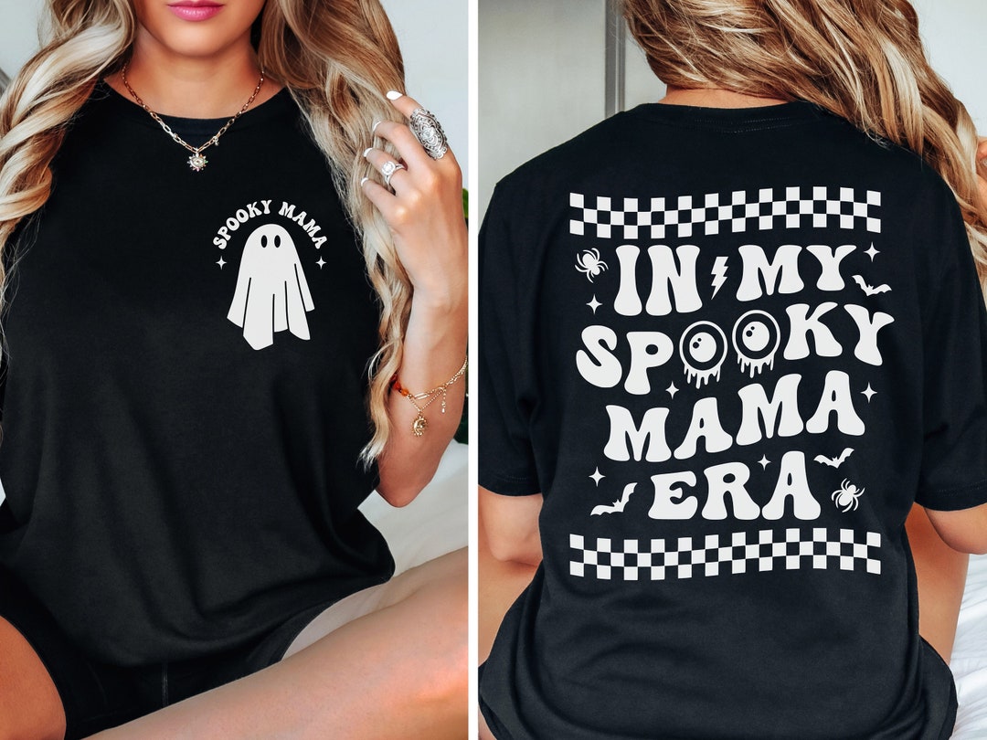 Spooky Mama Halloween Ghost Shirt, Mom Halloween Tshirt, Halloween ...