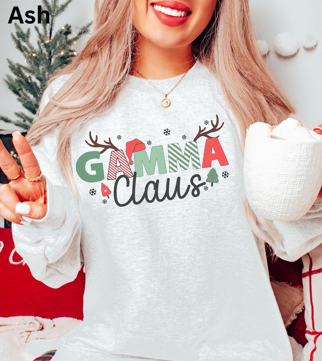 Gamma Claus Christmas Sweatshirt, Grandma Gamma Shirt, Gamma Xmas ...