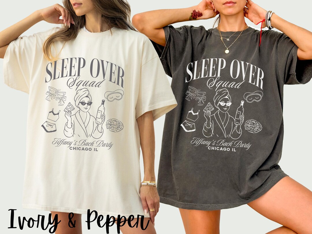 Sleepover Squad Shirts, Slumber Party Bach Party, Birthday Weekend Trip ...