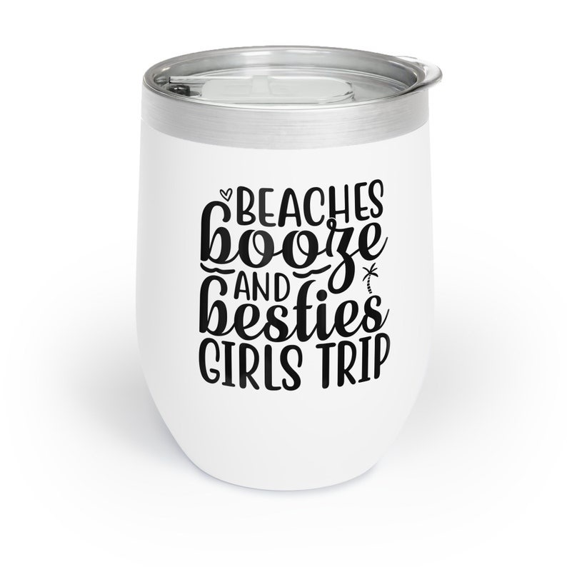 Beach Booze and Besties Girls Trip Wine Tumbler, Grips Trip 2024, Girls ...