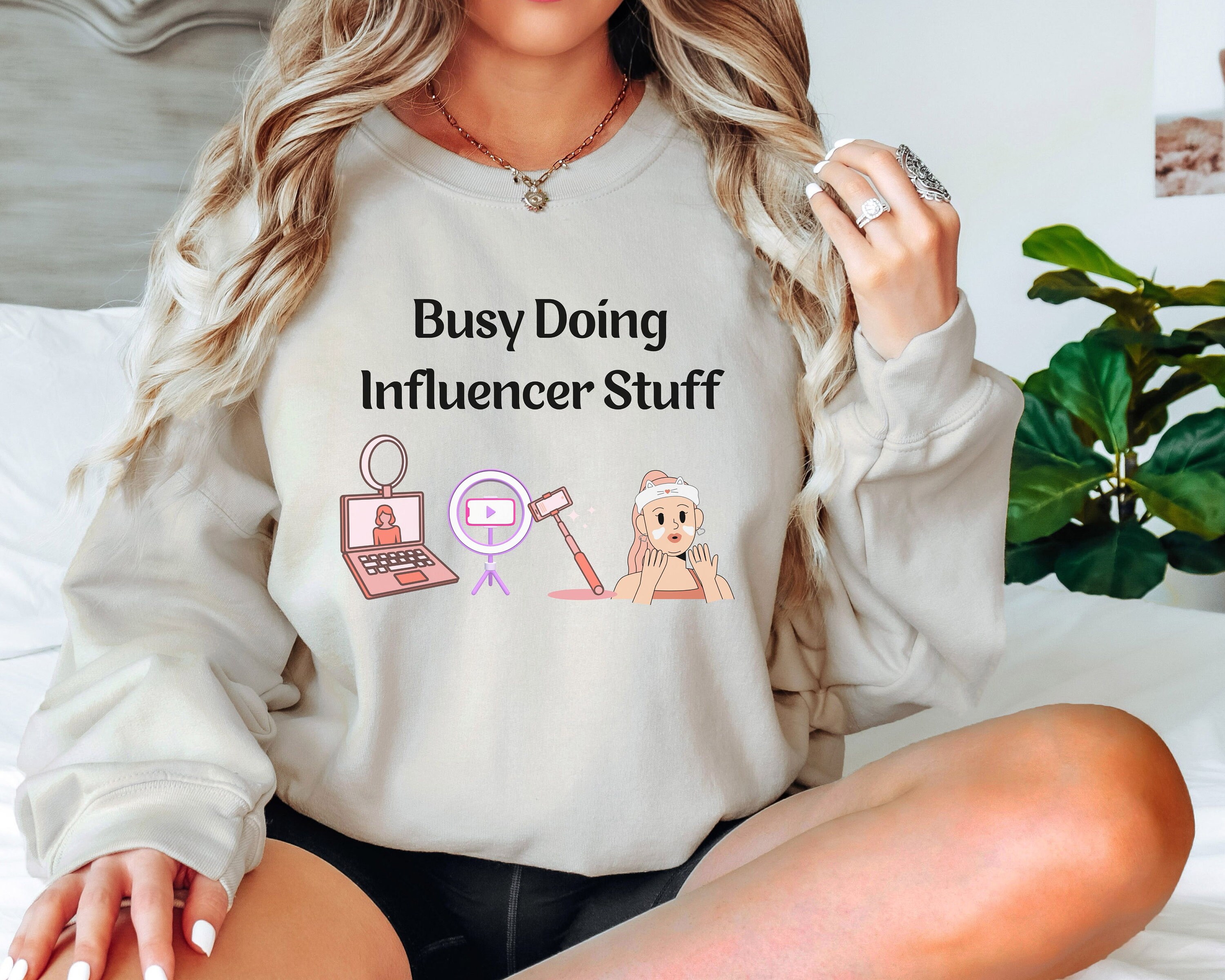 Busy Doing Influencer Stuff Sweatshirt, Influencer Tee, Social Media Influencer Gift, Content ...