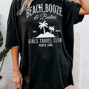 Beach Booze & Besties Social Club Tshirt, Girls Trip Travel Shirts ...