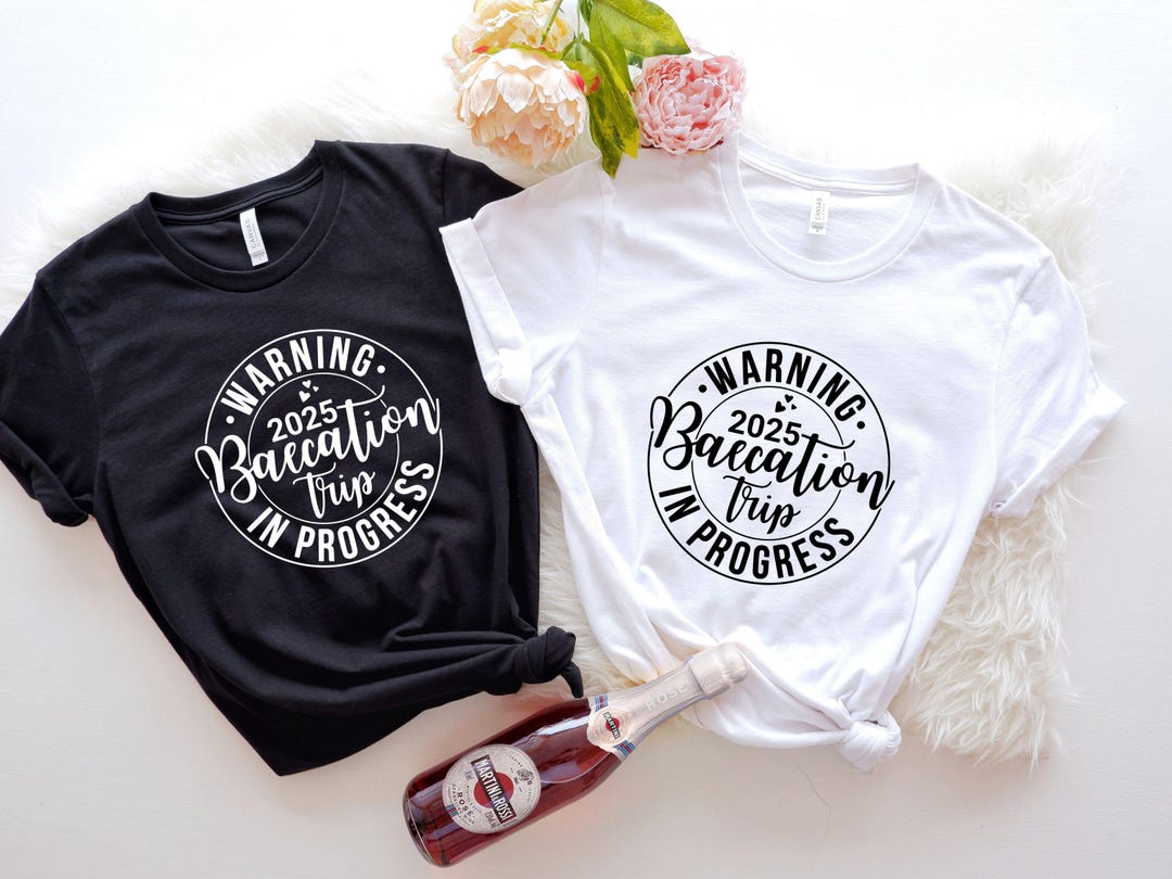 Warning Baecation 2025 Couples Trip T-shirt, Vacation Shirts, Group ...