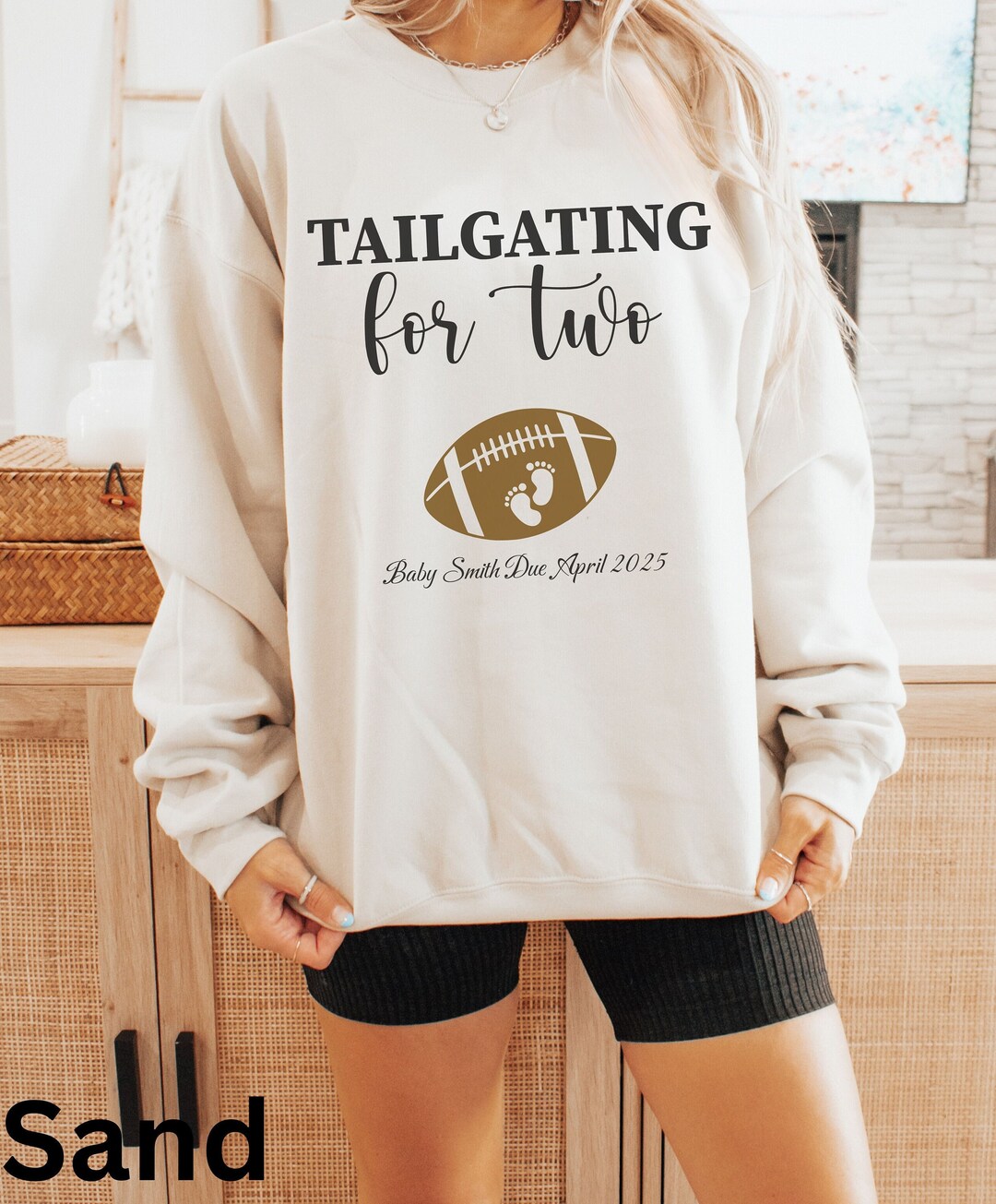 Tailgating for Two Custom Fall Football Pregnancy Announcement ...