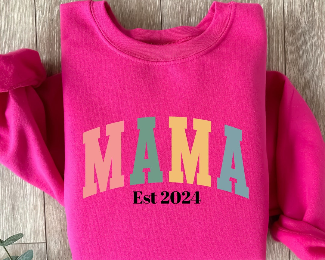 Colorful Mama Est 2024 Sweatshirt, Mama Sweatshirt, Mother's Day Gift ...