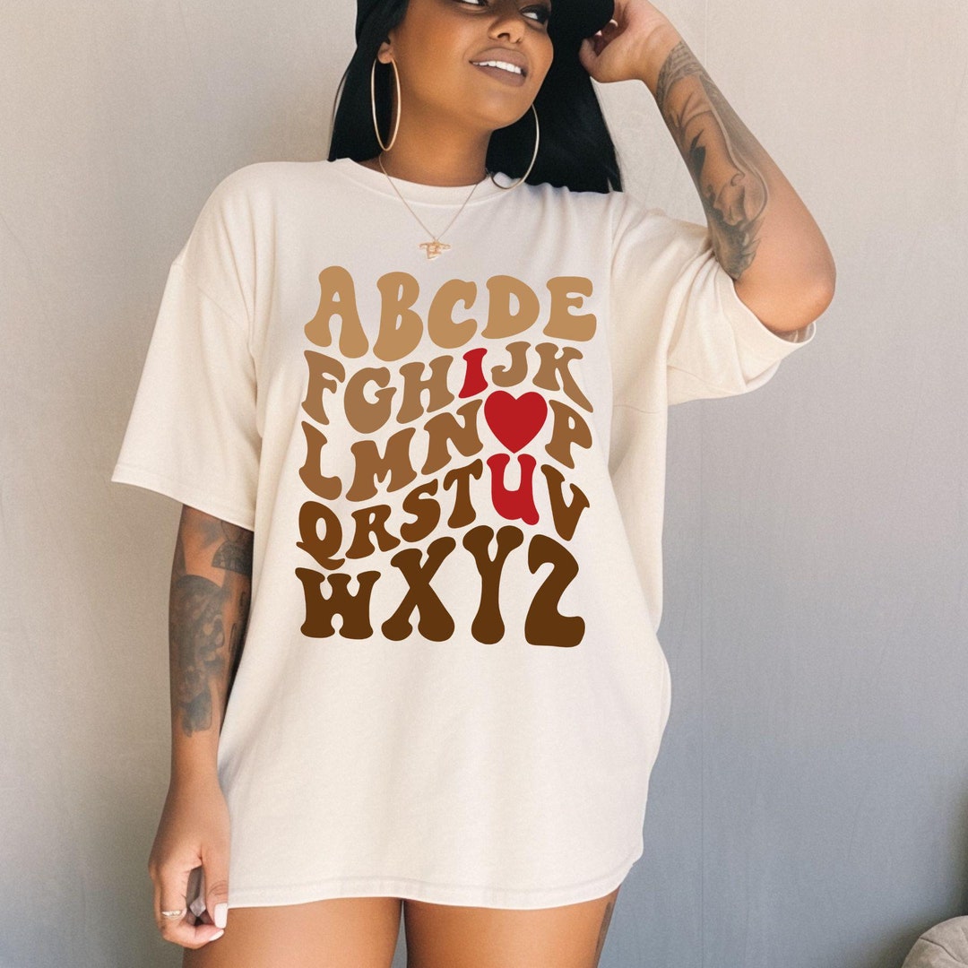 ABC Melanin Valentine Shirt, I Love U Alphabet Valentine, Black History ...