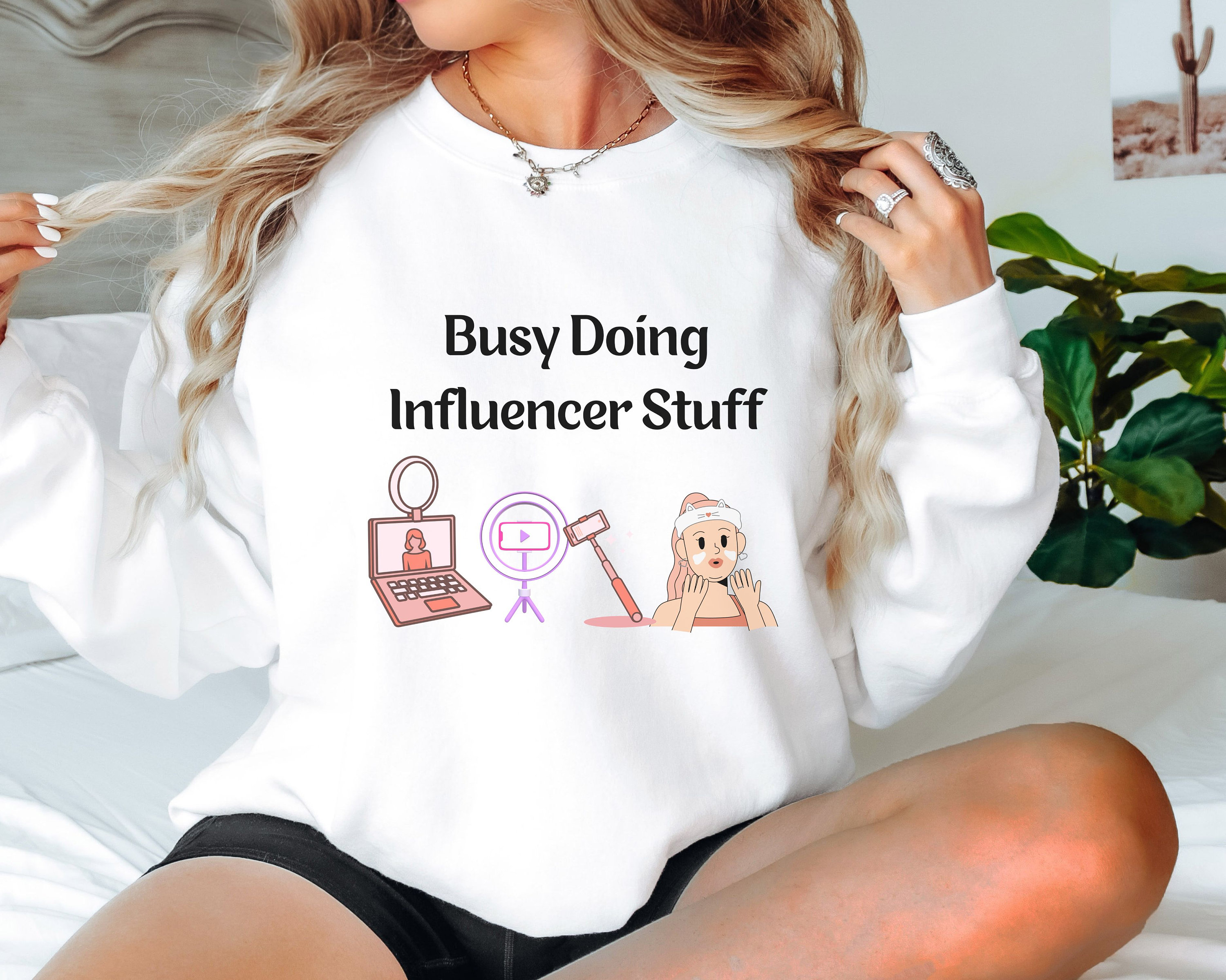 Busy Doing Influencer Stuff Sweatshirt, Influencer Tee, Social Media ...