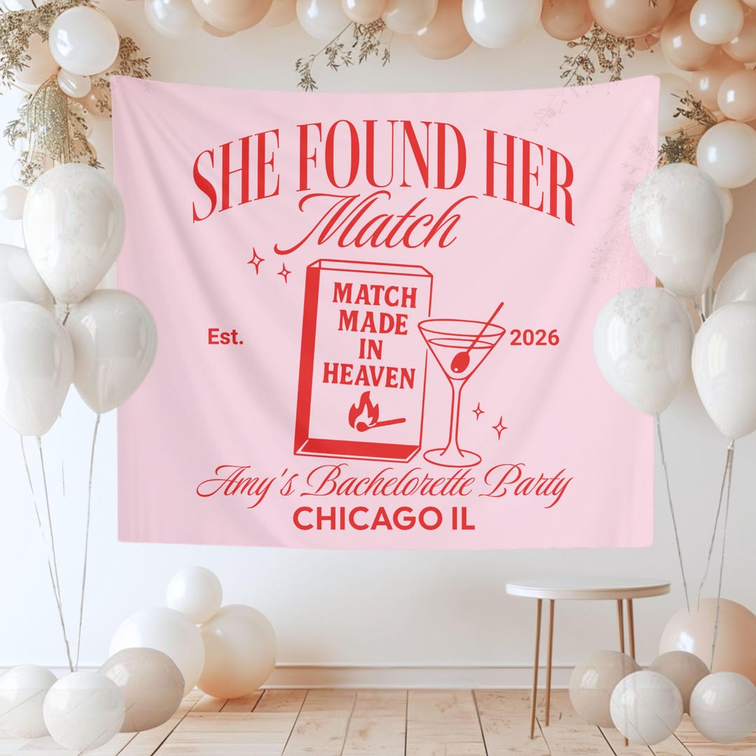 Perfect Match Bachelorette Party Decor, Valentine Bach Photo Backdrop ...