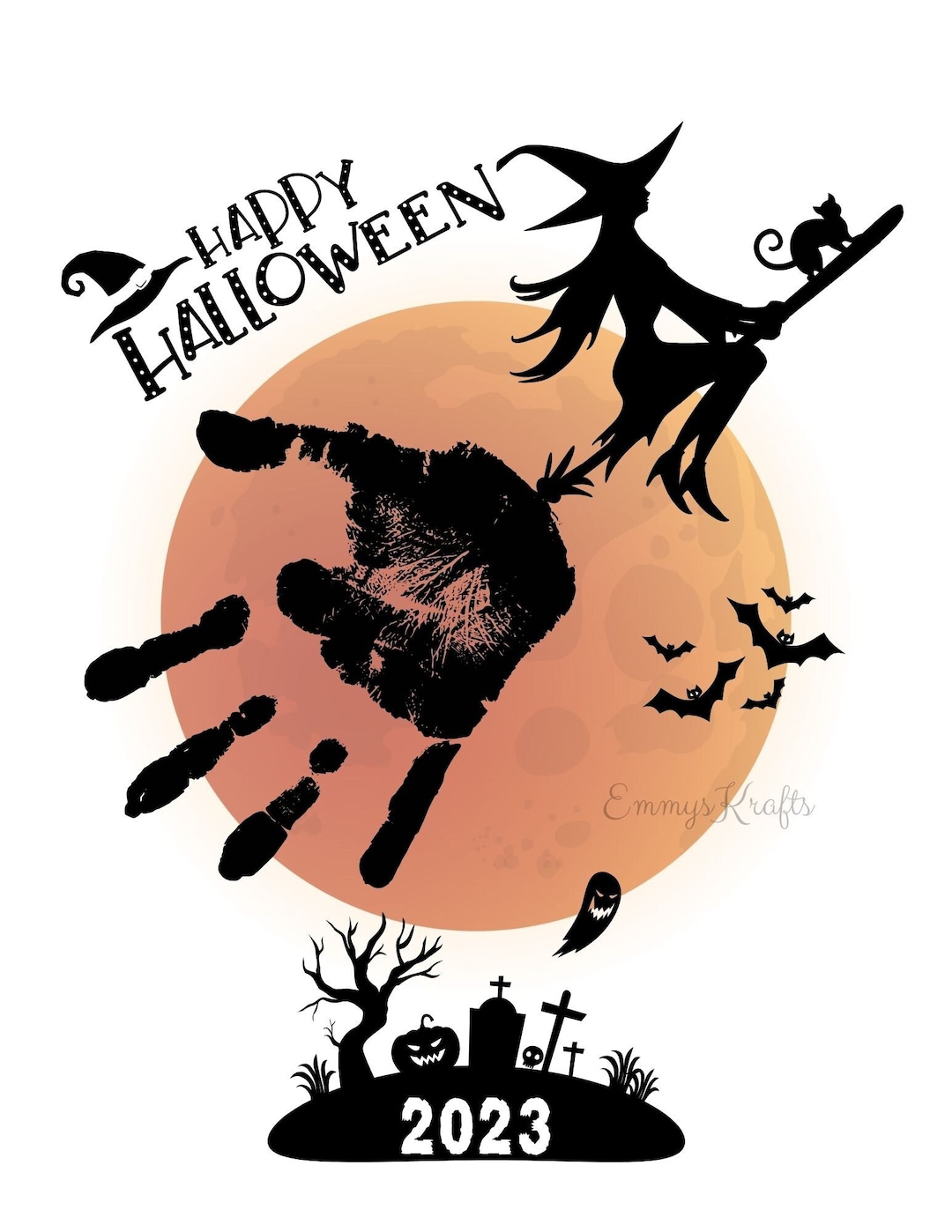 Witch Handprint Template 2023 - Etsy