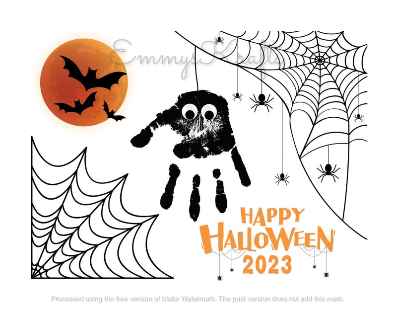Halloween Spider Handprint Template - Etsy