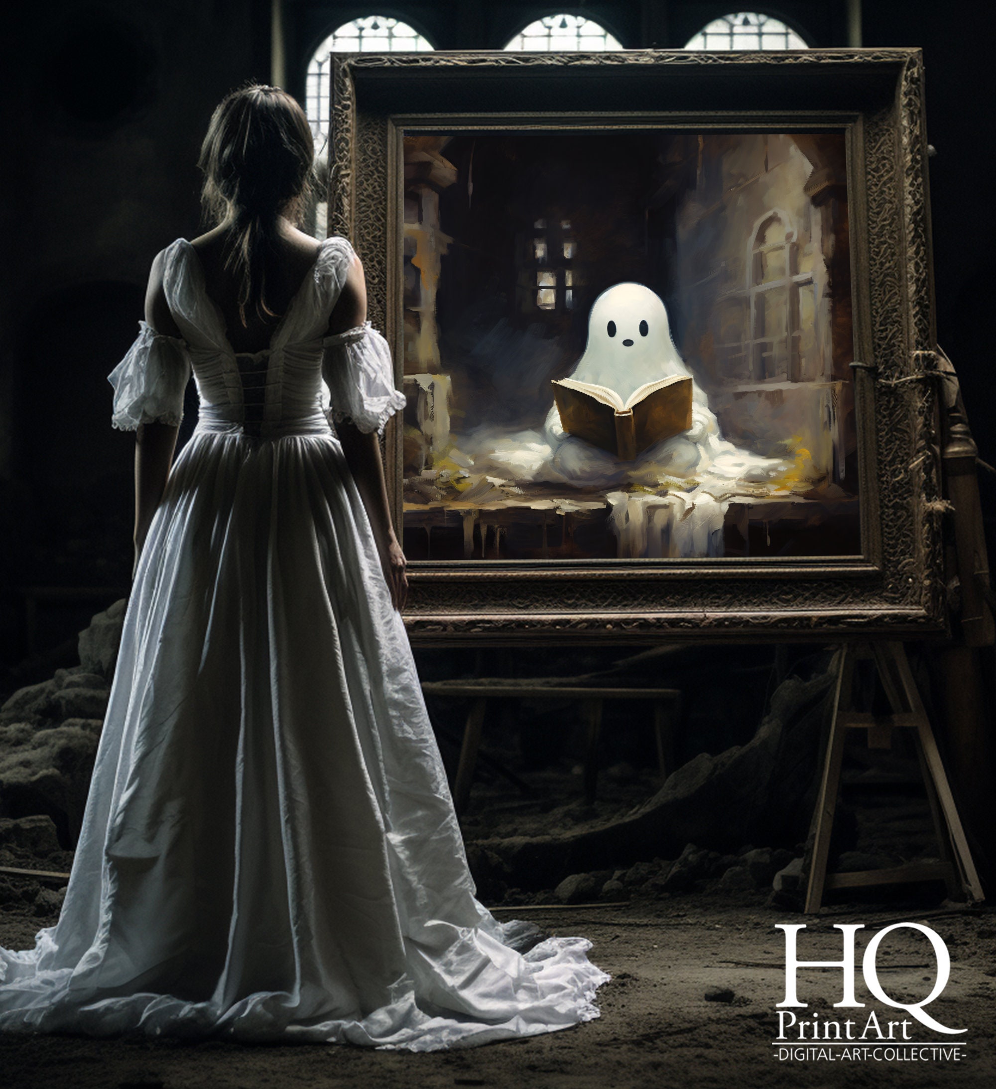 Printable Halloween Painting Ghost Prints Halloween Art Halloween Ghost ...