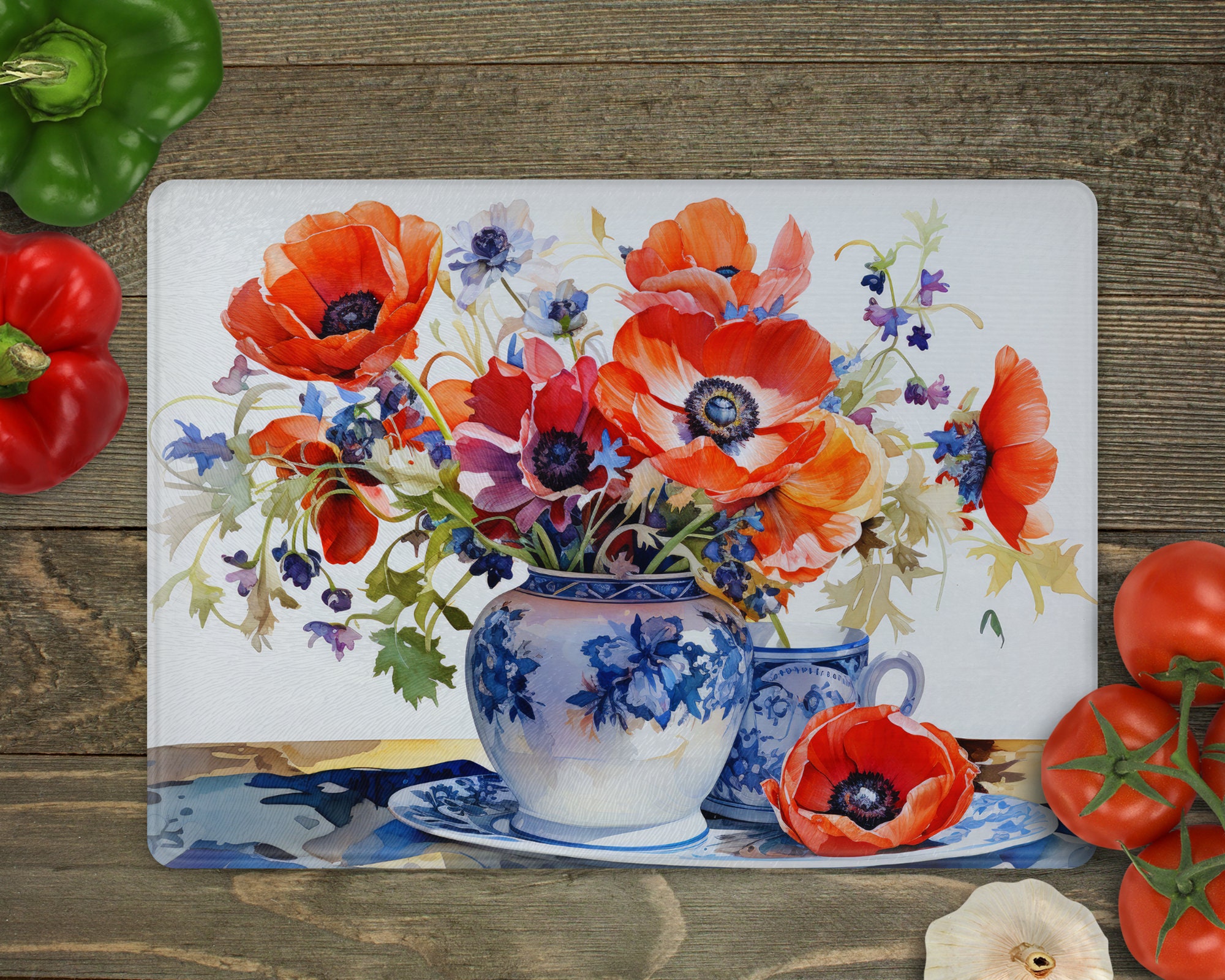 Poppy Cutting Board PNG Sublimation Design Template Digital Download - Etsy