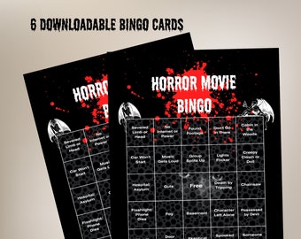 Printable Horror Movie Bingo Cards Fun Game Night Activity - Etsy
