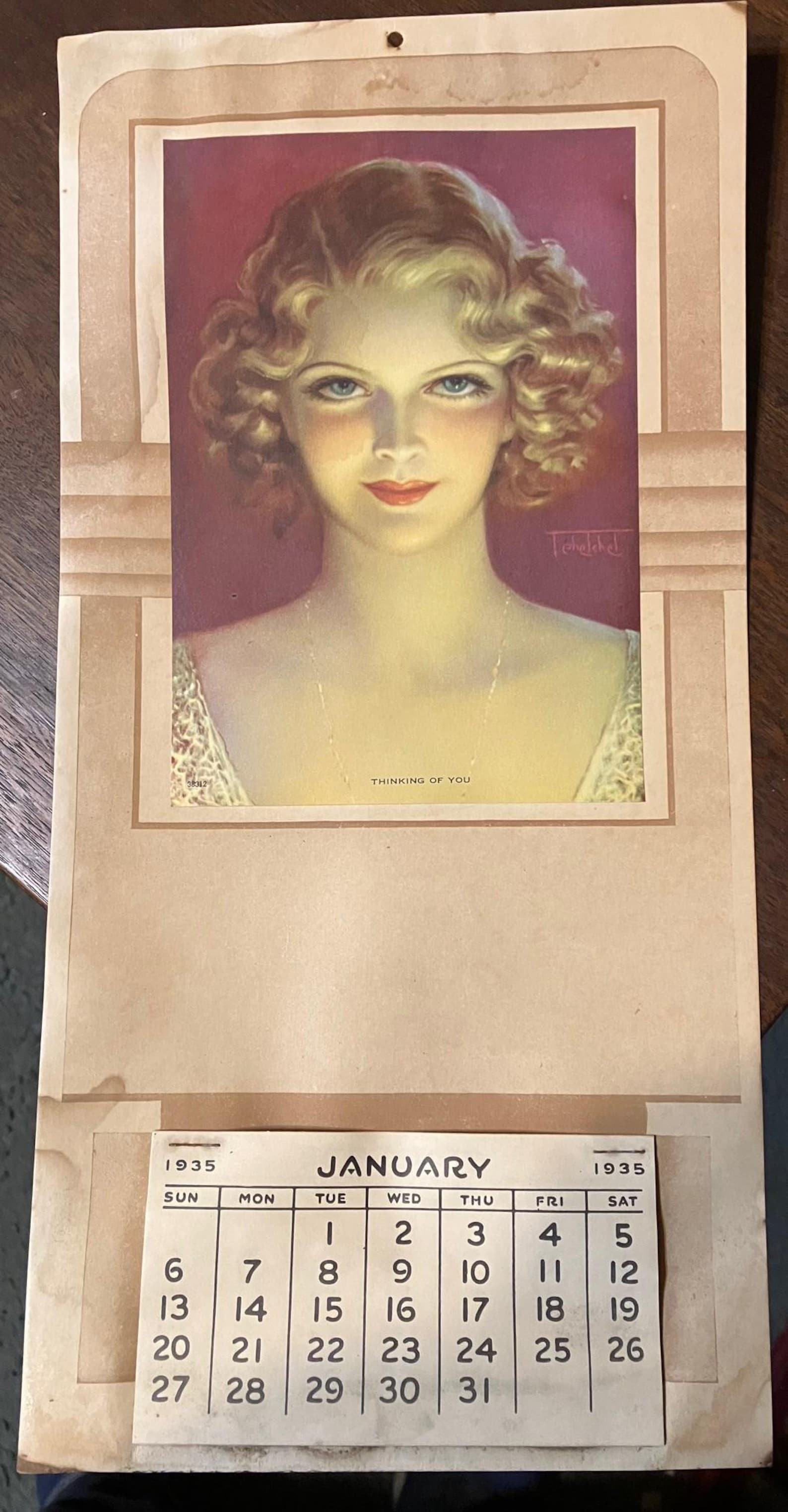 Art Deco Pinup Girl 1935 Calendar, Complete, Rare--one of a Kind? - Etsy