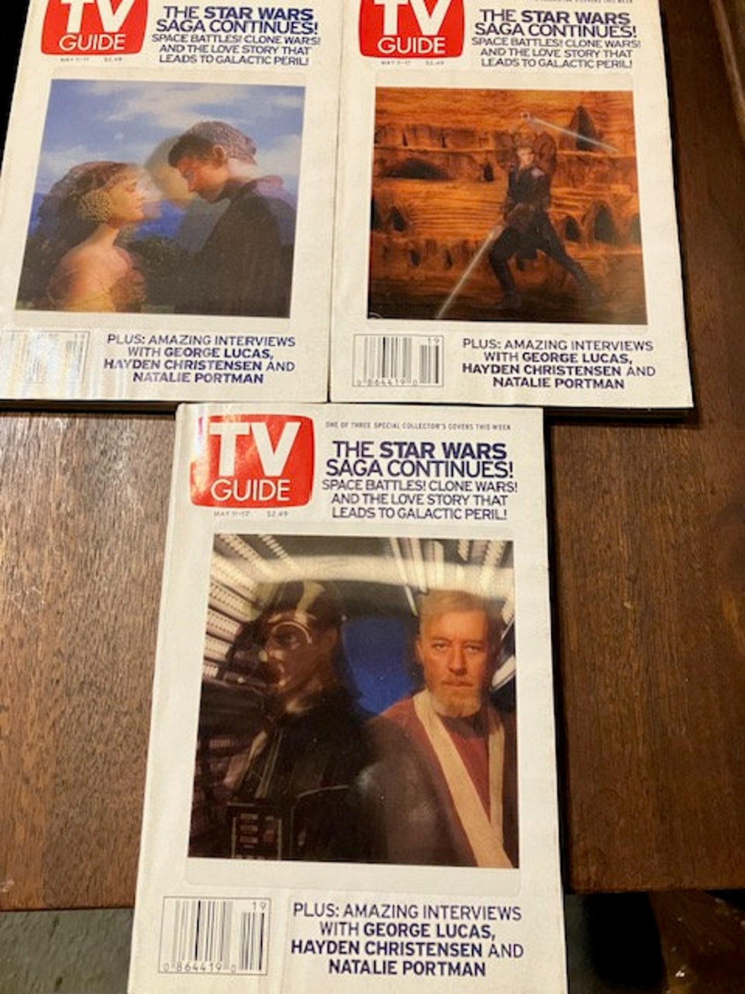 STAR Wars Saga, TV Guide 2002, Complete Set of Three, Hologram Covers ...