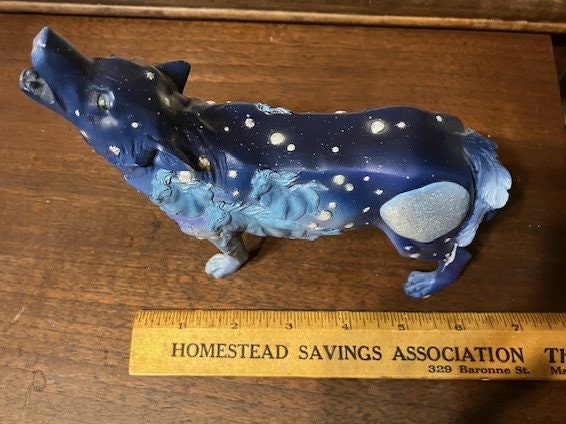 Blue Howling Wolf Figurine, NICE - Etsy