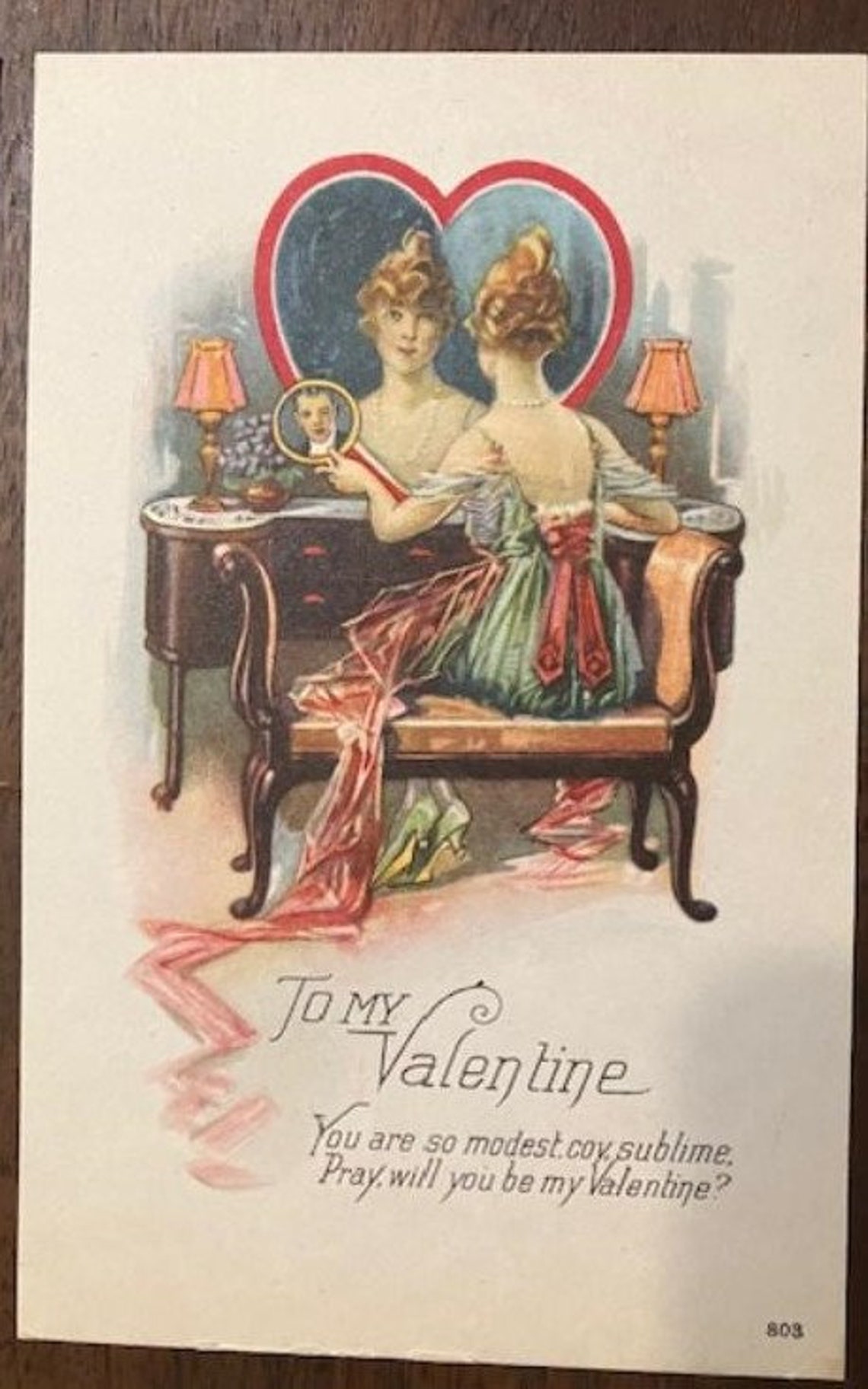 Vintage Valentine's Postcards, Seven Cards, Gibson Girl Era, Circa ...