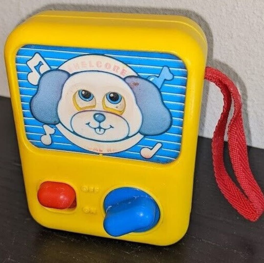 Shelcore Wind-up Musical Radio Baby Toy Lullaby Puppy's Eyes Move (1990 ...
