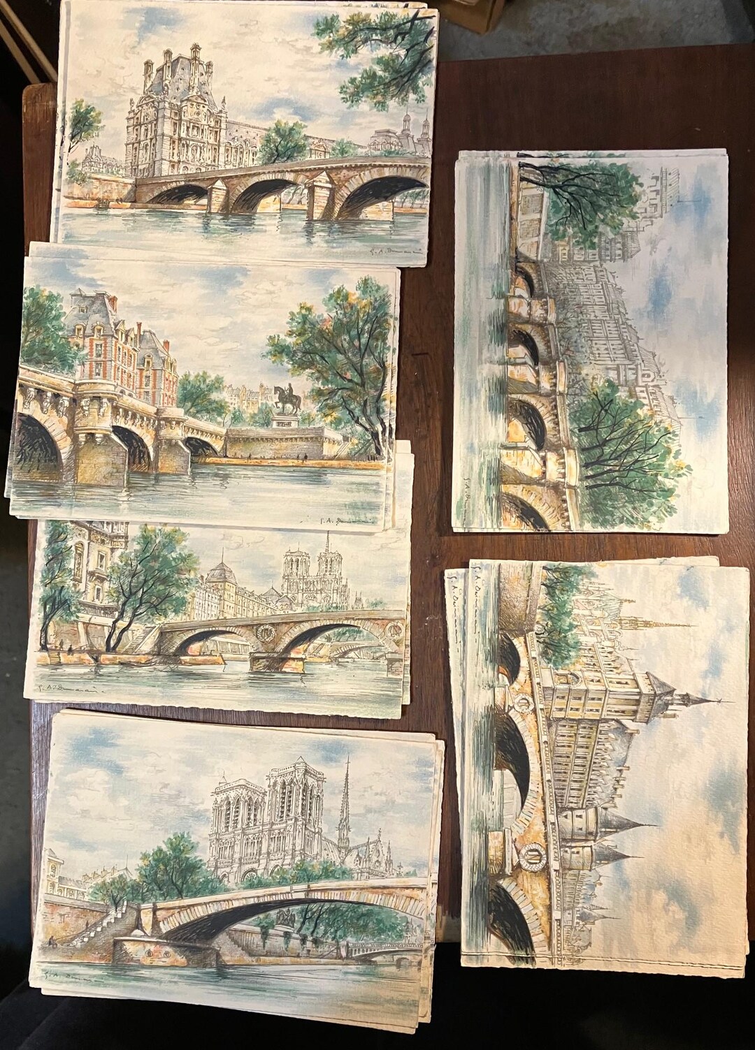 31 Artist Signed, Pastel French Postcards, Never Used, Mint, Including ...