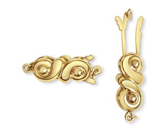 Oval Fish Hook With Horizontal Design | 14k Yellow Gold | Bracelet ...
