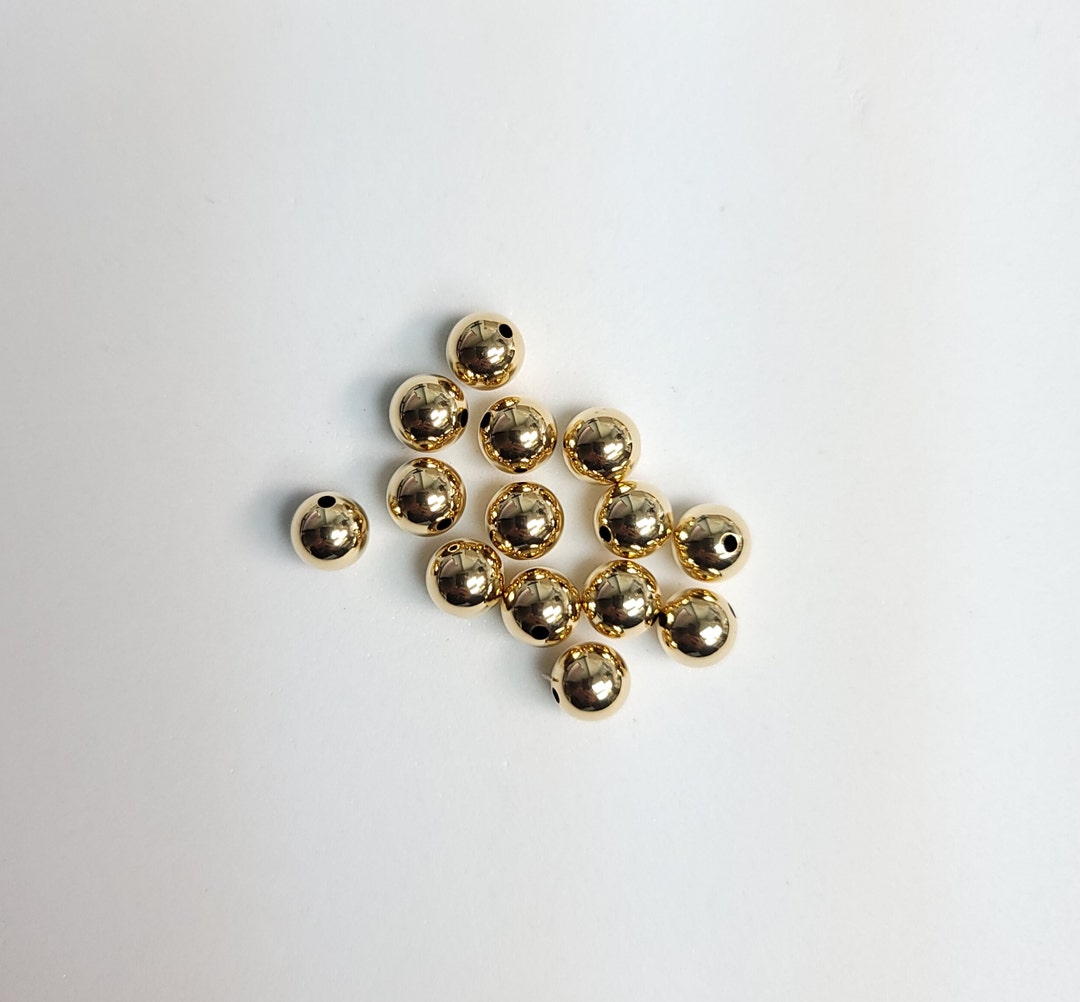 8mm 14k Yellow Gold Polished Round Beads | 14k Yellow Gold | Seamless ...