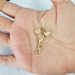 Weightlifter Bodybuilder Charm With Diamond Cuts | 14k Yellow Gold ...