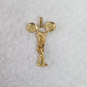 Weightlifter Bodybuilder Charm With Diamond Cuts | 14k Yellow Gold ...