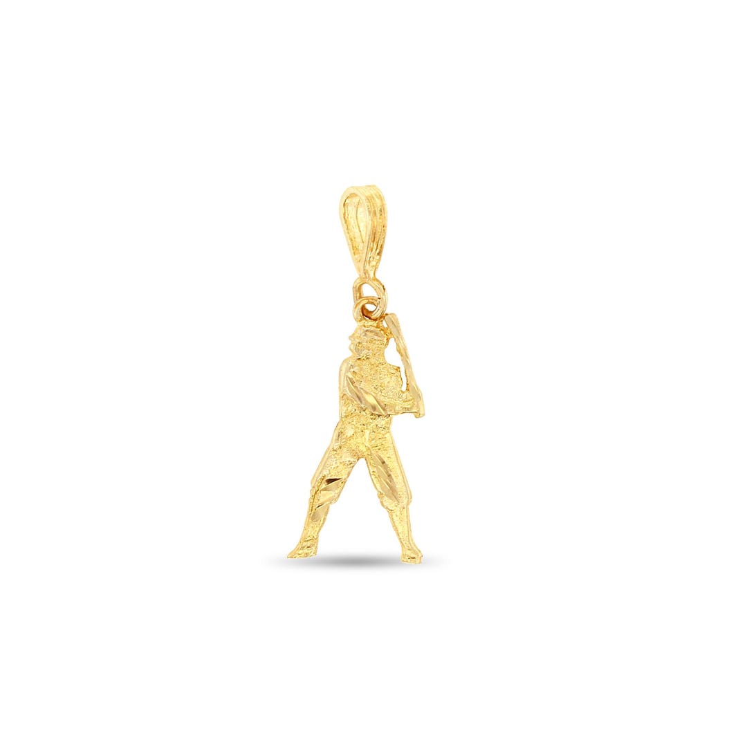 Baseball Player Swinging Stance With Diamond Cuts | 14k Yellow Gold ...
