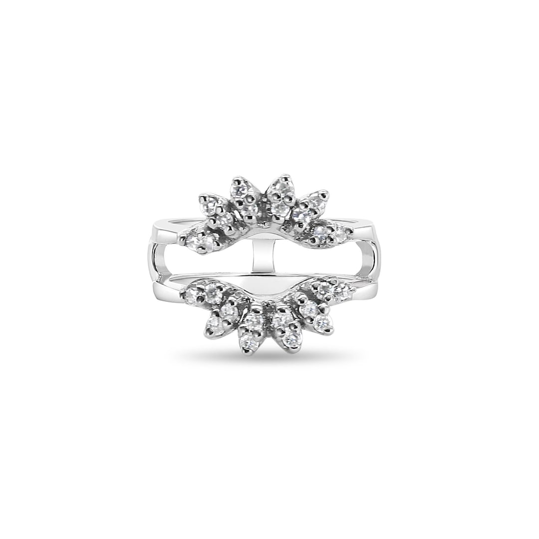 Vintage Diamond Ring Guard Enhancer / 14k White Gold / Diamond Ring ...