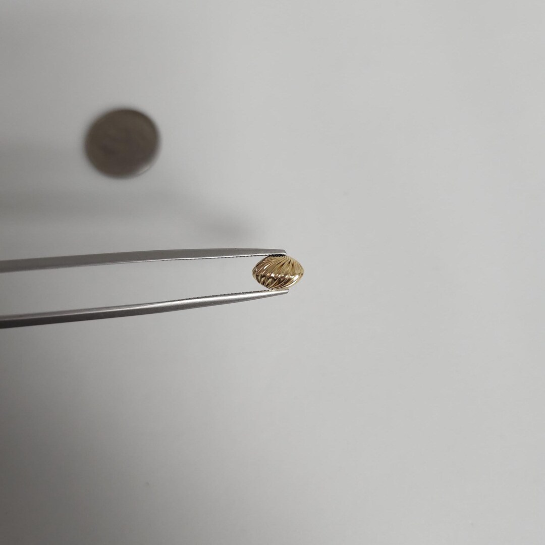 9MM Solid Gold Hollow 14k Yellow Gold Corrugated Saucer Beads | Jewelry ...