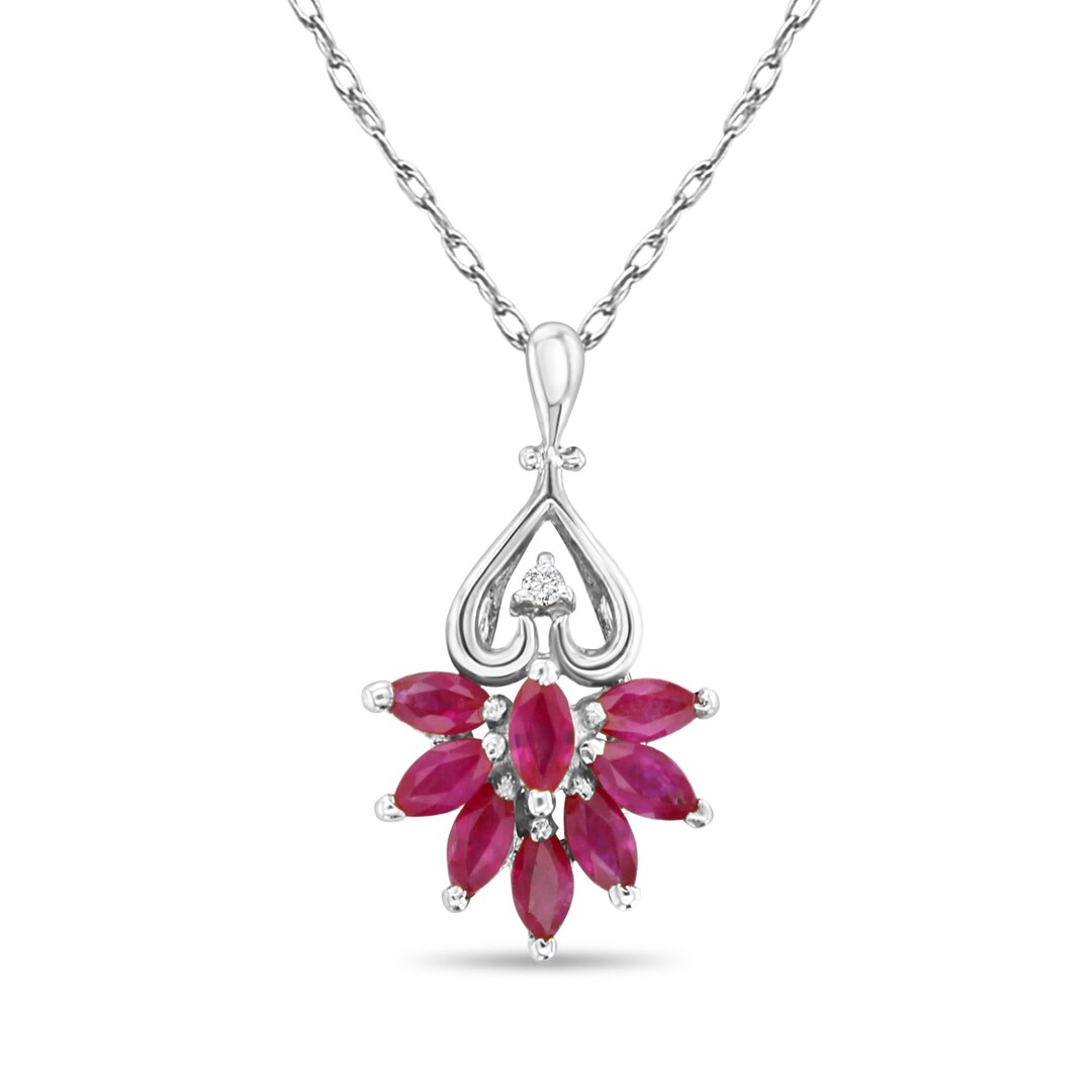 Dragonfly Shaped Ruby Necklace With Diamond Accent | Multi-stone ...